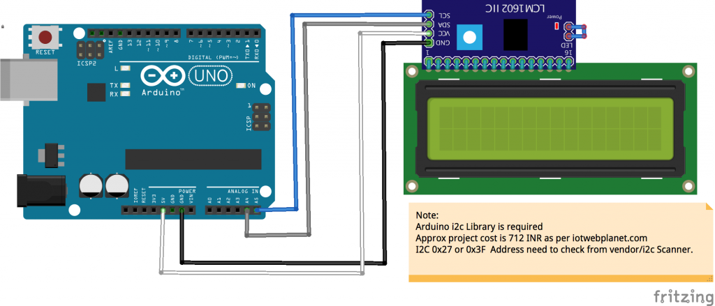 Arduino Display Data Using IIC LCD Module - Iotwebplanet.com