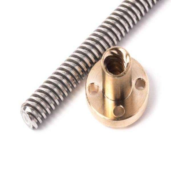 350mm Trapezoidal 4 Start Lead Screw 8mm Thread 2mm Pitch Lead Screw ...