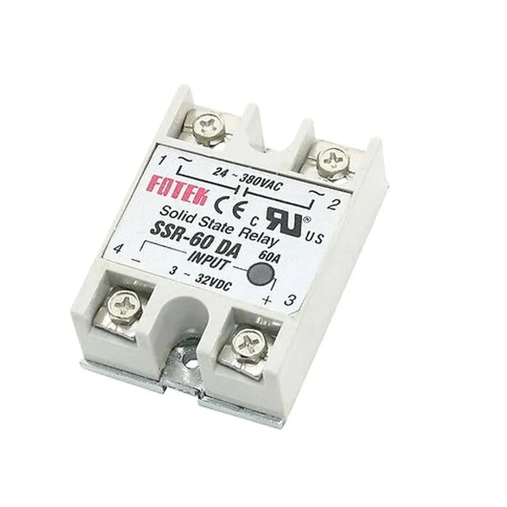 DC To AC SSR-60DA Solid State Relay Module 3-32 VDC /24-380VAC 60A - Iotwebplanet.com